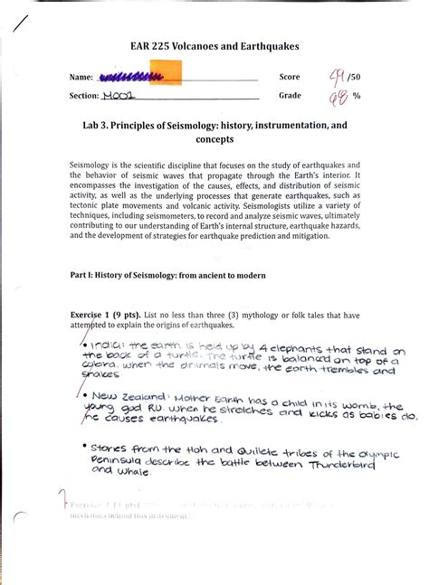 Lab Principles Of Seismology History Instrumentnation And Concepts