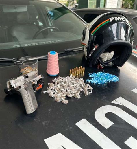 PMCE Prende Suspeito Arma De Fogo De Uso Restrito E Drogas No