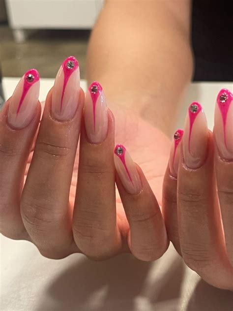Hot Pink Nails Hippie Nails Retro Nails Classy Acrylic Nails