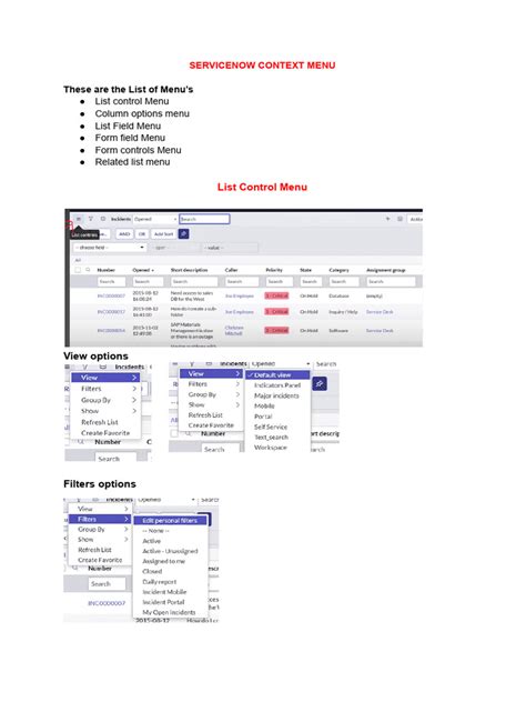 Servicenow Context Menu Ui Policies Tables Field And Its Types Business Rules Data Policy