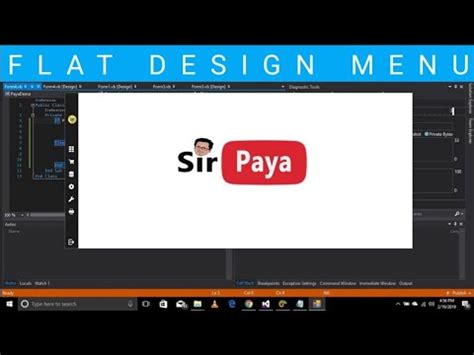 Flat Design Menu Using Vb Net Youtube