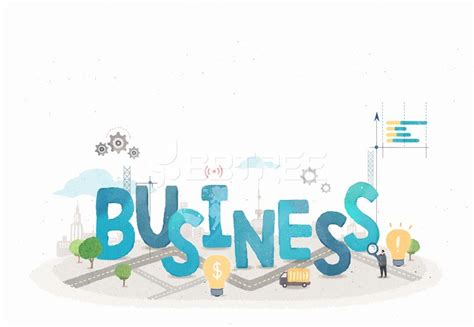 Business Word 1 Btpai058 유토이미지 일러스트 비즈니스 텍스트 단어 문구 영어단어 전구 도로 기업 모바일 회사 건물 비즈니스맨