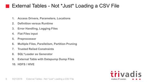 External Tables Not Just Loading A Csv File Ppt