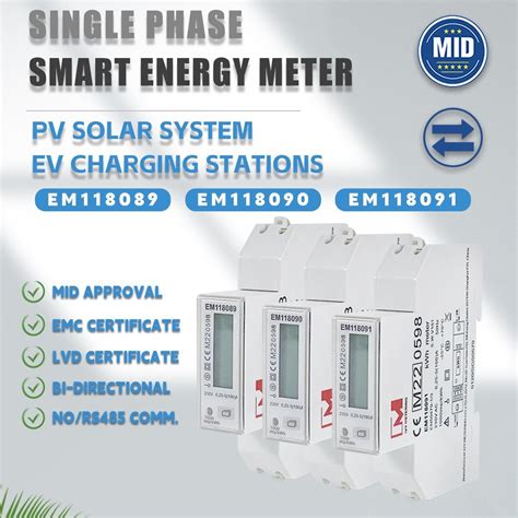 Single Phase RS485 Smart EV Meters DIN Rail Bidirectional Energy Meter