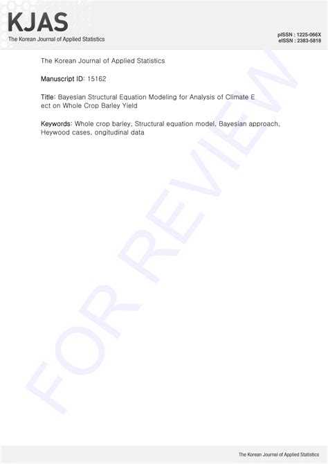 Pdf Bayesian Structural Equation Modeling For Analysis Of Climate