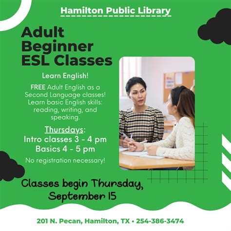Adult Beginner Esl Classes Basics — Hamilton Public Library