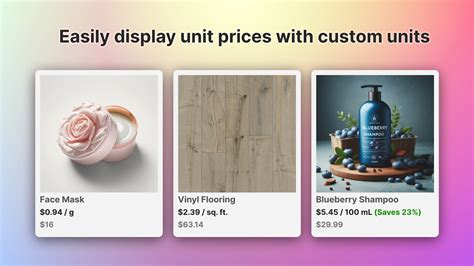 Unitwise Display Price Per Unit Volume Weight Or Item Based