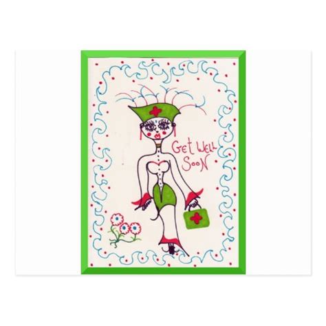 Get Well Soon Sexy Nurse Elf Postcards Zazzle