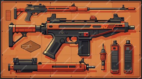 Premium Vector Squad Machine Gun Vector Graphics Illustration Eps
