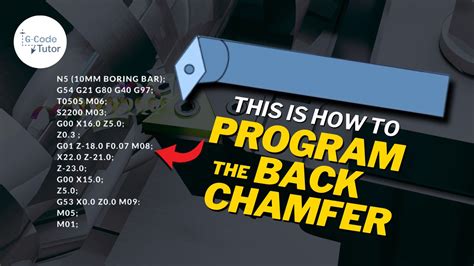 how to manually program the back chamfer on a lathe with g code