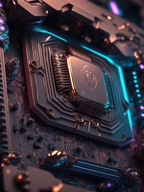 Ai Generated Vertical Illustration Of A Cpu Motherboard Central