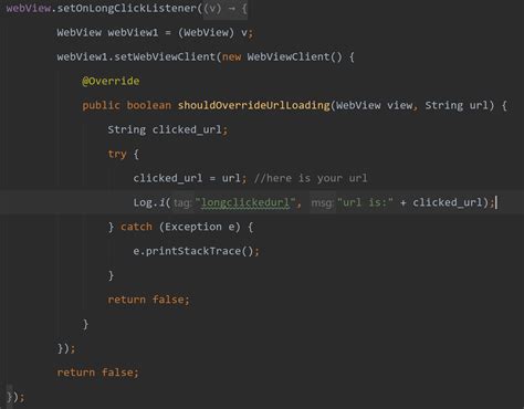 Android How To Get Url From Long Click Links In A Webview Stack Overflow
