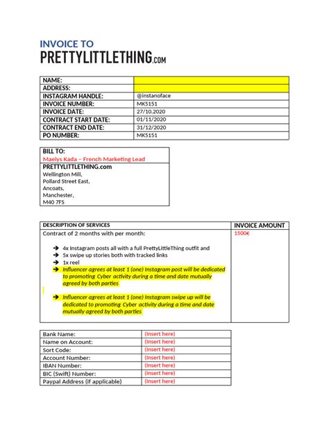 Instanoface Second Invoice December Pdf