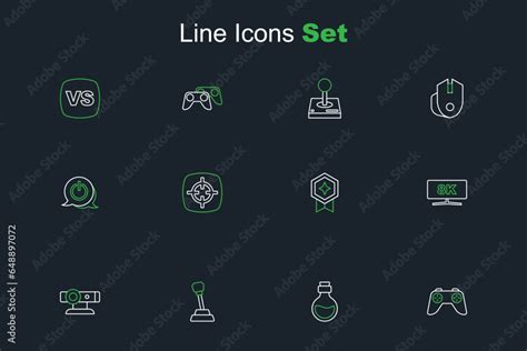 Set Line Game Controller Or Joystick Bottle With Magic Elixir Gear