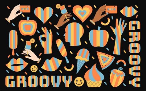 Premium Vector Groovy Psychedelic Retro 90s Style Patches Collection