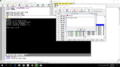 Assembly Why Print Num Is Always Zero In Emu8086 Stack Overflow