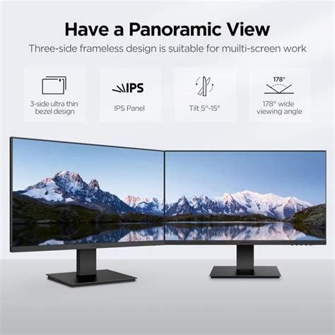 Ecran Pc 24 Pouces Ips Full Hd 1920 X 1080 75hz 5ms 16 9 Vga