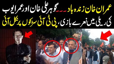 Imran Khan Zinadabaad Gohar Ali Khan And Umar Ayub Shouting Slogans
