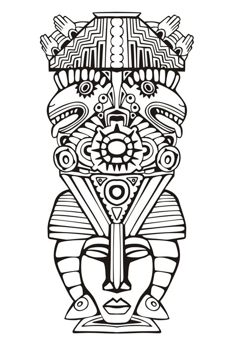 Masque Inca Maya 2 Coloriages De Masques à Imprimer