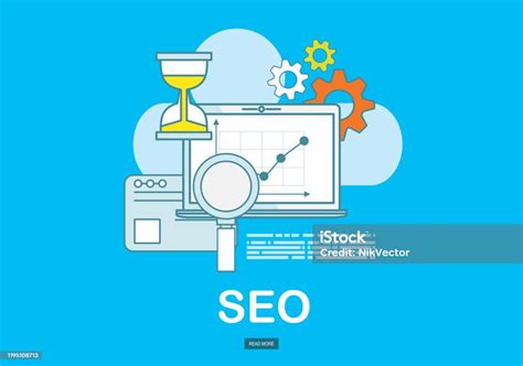 플랫 디자인 일러스트 아이콘 분석 검색 정보 및 웹사이트 Seo 최적화의 집합 개념에 대한 스톡 벡터 아트 및 기타 이미지
