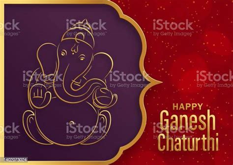 금군주 가네샤 일러스트레이션과 함께 가네쉬 차투르티의 행복한 축제 Ganesh Chaturthi에 대한 스톡 벡터 아트 및 기타