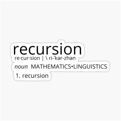 Recursion Programming Coding Funny Design Sticker For Sale By Jameskinley Redbubble