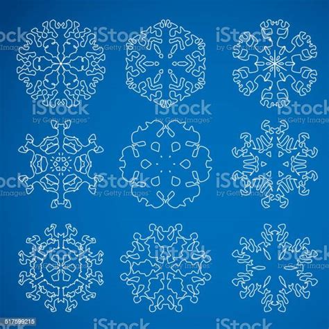 눈송이 아이콘크기 겨울맞이 테마 겨울맞이 Snowflakes 다양한 형태 0명에 대한 스톡 벡터 아트 및 기타 이미지 0명