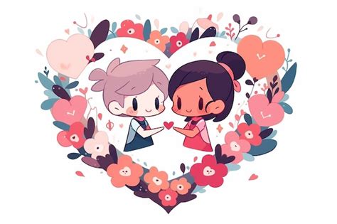 Premium Photo Anime Couple Kissing On Sky Background Illustration