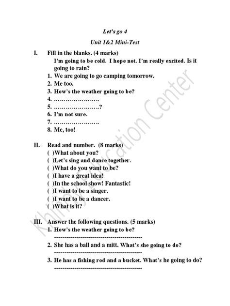 Lets Go 4 Unit 1and2 Pdf Pdf