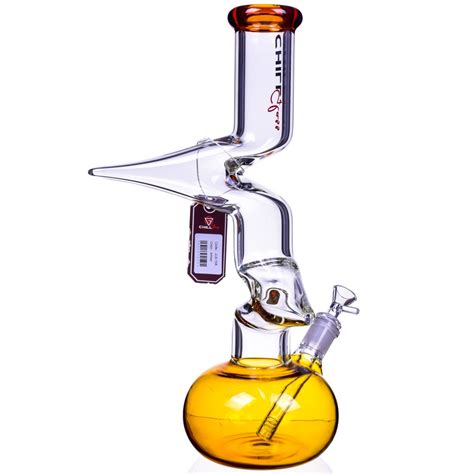Chill Glass 15 Double Zong Bong W Down Stem And 14mm Dry Bowl Amber