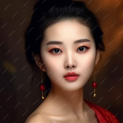 Premium Ai Image Photo Portrait Beautiful Chinese Women Wearing