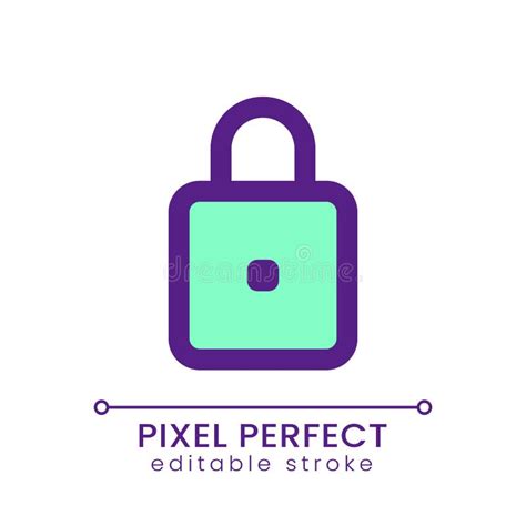 Padlock Pixel Perfect Rgb Color Ui Icon Stock Illustration
