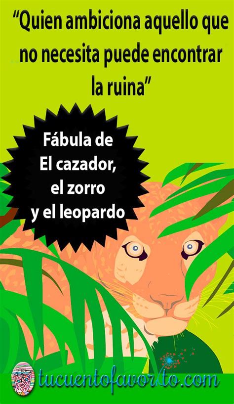Fábula del Cazador el zorro y el leopardo Fabulas Cuentos infantiles para leer Cuentos y