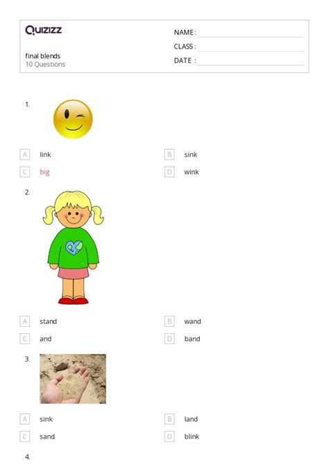 50 Blends Worksheets For 2nd Grade On Quizizz Free And Printable