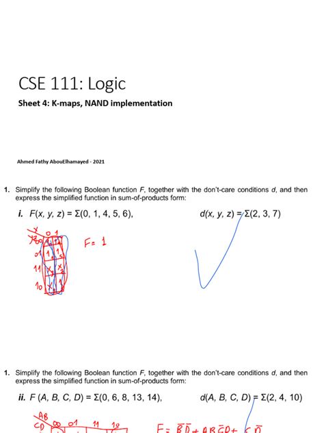 Tutorial5 K Maps Nand Implementation Pdf