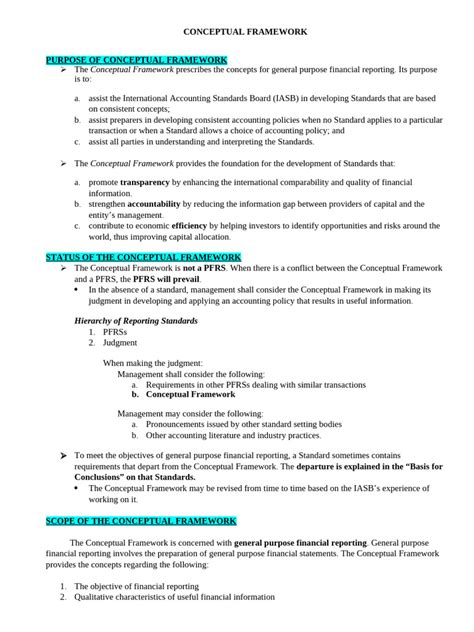 Conceptual Framework Cfas Notes Pdf