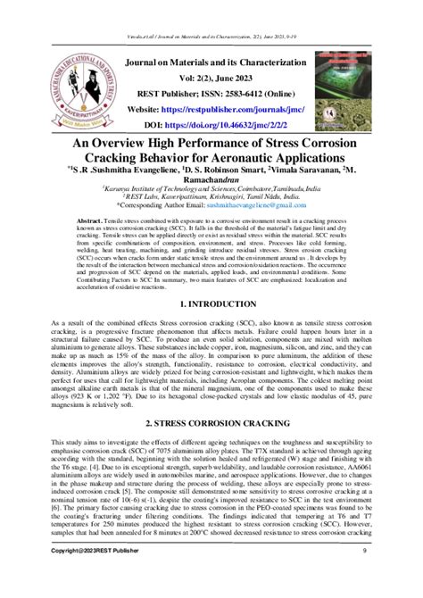 Pdf An Overview High Performance Of Stress Corrosion Cracking Behavior For Aeronautic