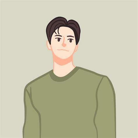 한국의 잘생긴 소년 터 일러스트레이션 프리미엄 벡터