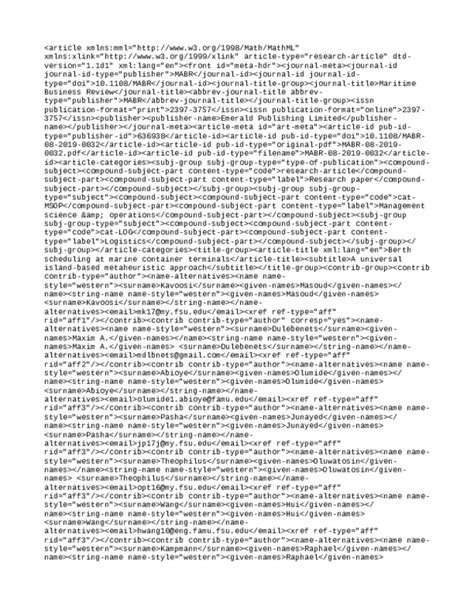 Berth Scheduling At Marine Container Terminals