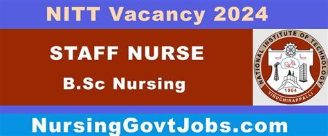 NIT Trichy Staff Nurse Vacancy 2024 Nursing Govt Jobs