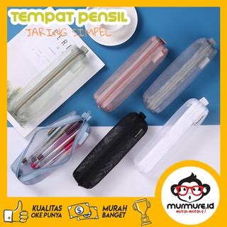 Jual MURMURE ID KOTAK PENSIL AESTHETIC TEMPAT PENSIL JARING TRANSPARAN POUCH SIMPLE STYLE