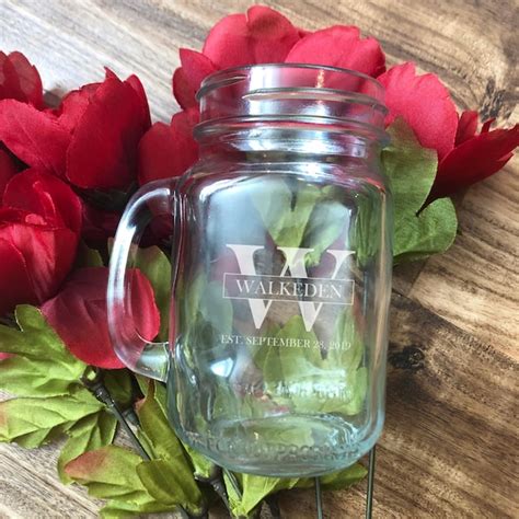 Engraved Mason Jar Etsy