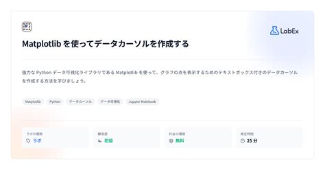 データカーソルの作成 Matplotlib による Python 可視化 Labex