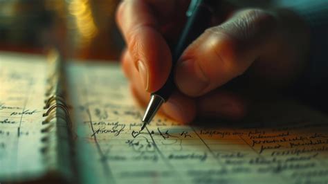 Premium Photo Detailed View Of A Hand Writing In A Ledger For Foreign