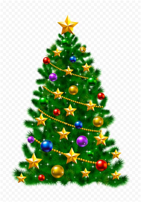 Vector Illustration Christmas Balls Decorated Tree Png Citypng