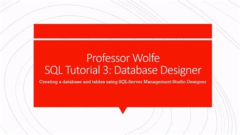 Sql Tutorial How To Create A Database In Sql Server Using Database