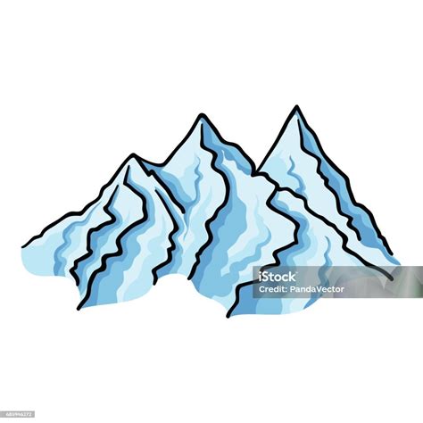 만화 스타일 흰색 배경에 고립 된 산맥 아이콘 스키 리조트 기호 스톡 벡터 일러스트입니다 0명에 대한 스톡 벡터 아트 및 기타 이미지 Istock