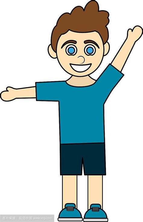 小男孩张开双手的简笔画（高清19张） 简笔画图片大全