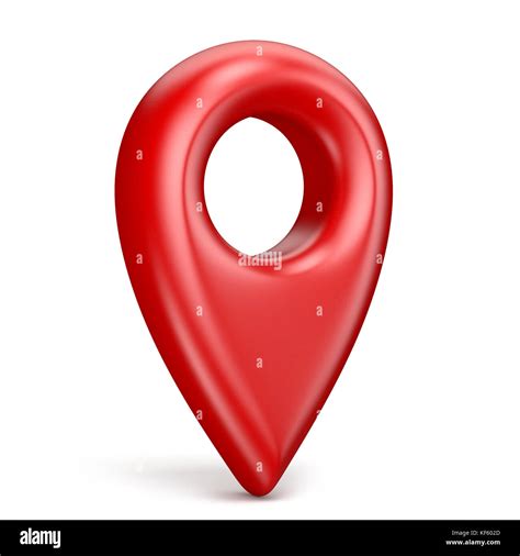 red map pointer 3d render illustration isolated on white background