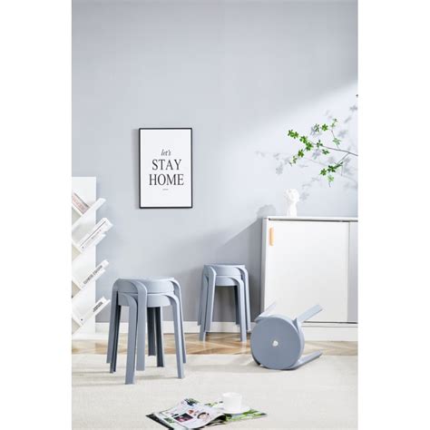 6 Pack Stackable Classroom Stools Plastic Stools Nesting Stools Colorful Round Stools Indoor